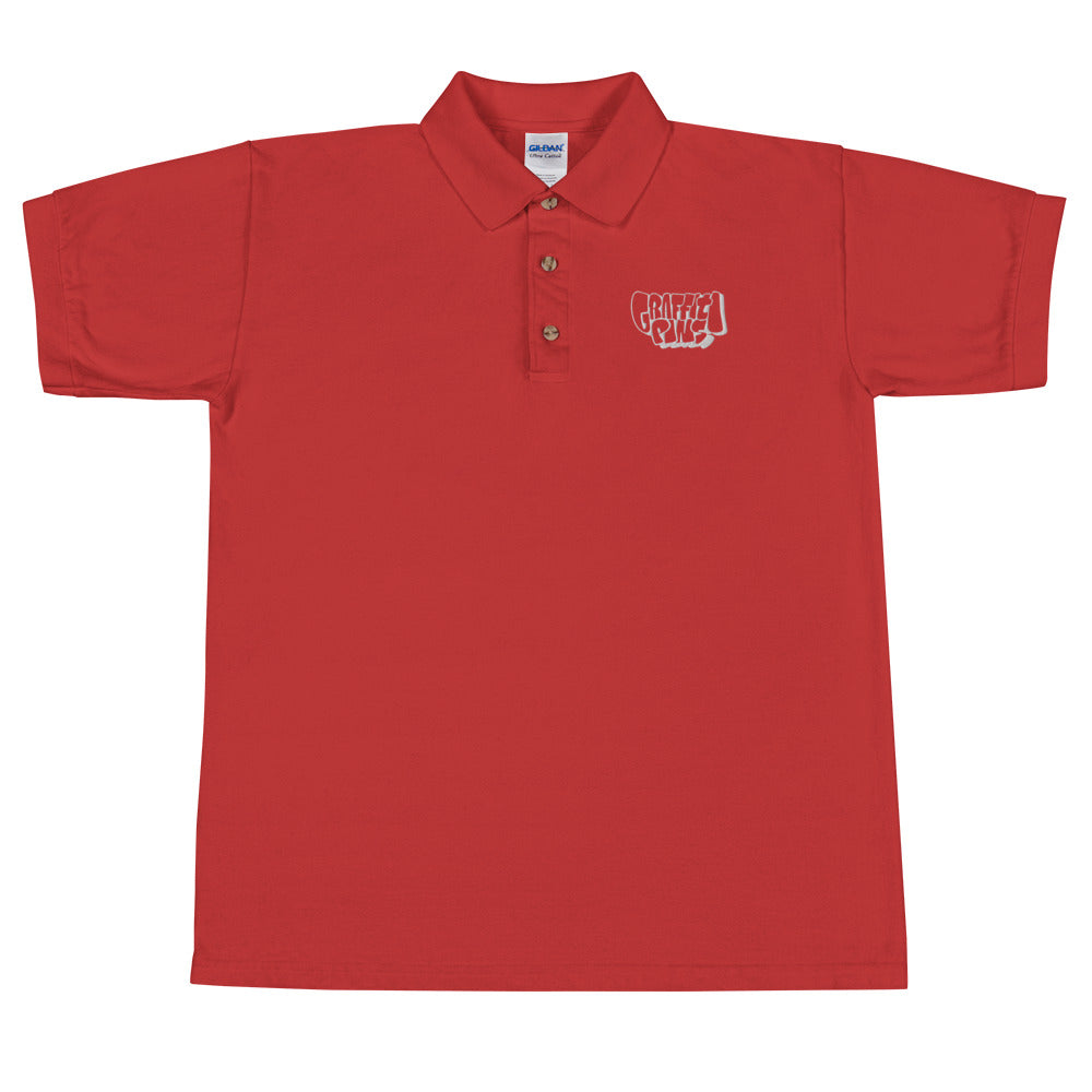 Simon Dee x Graffitipins (White Lettering) - Embroidered Polo Shirt ...